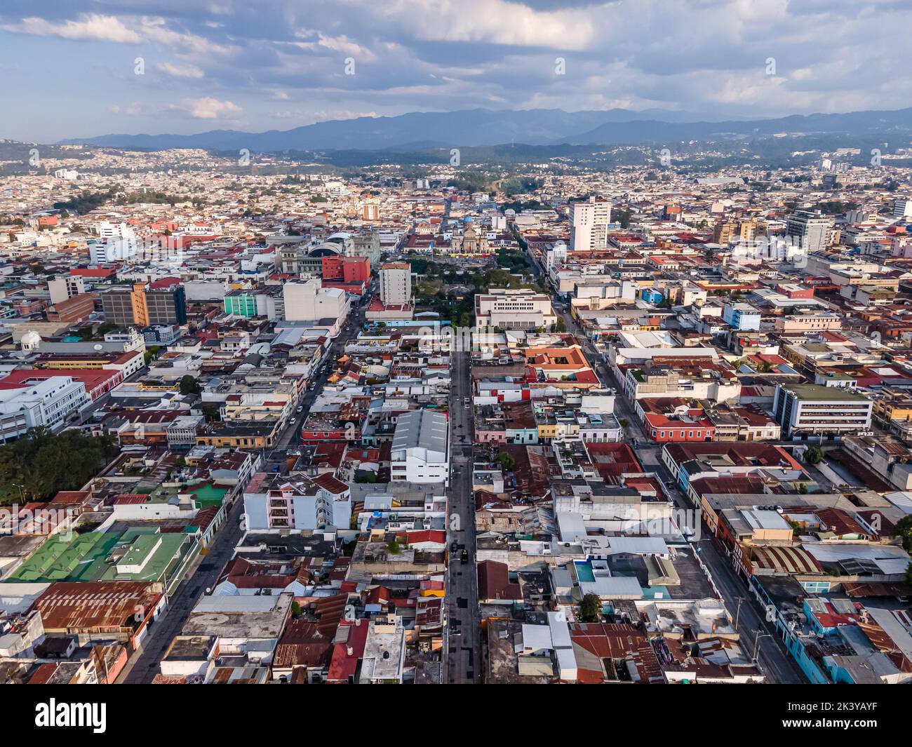 Beautiful aerial view of Guatemala City - Catedral Metropolitana de ...