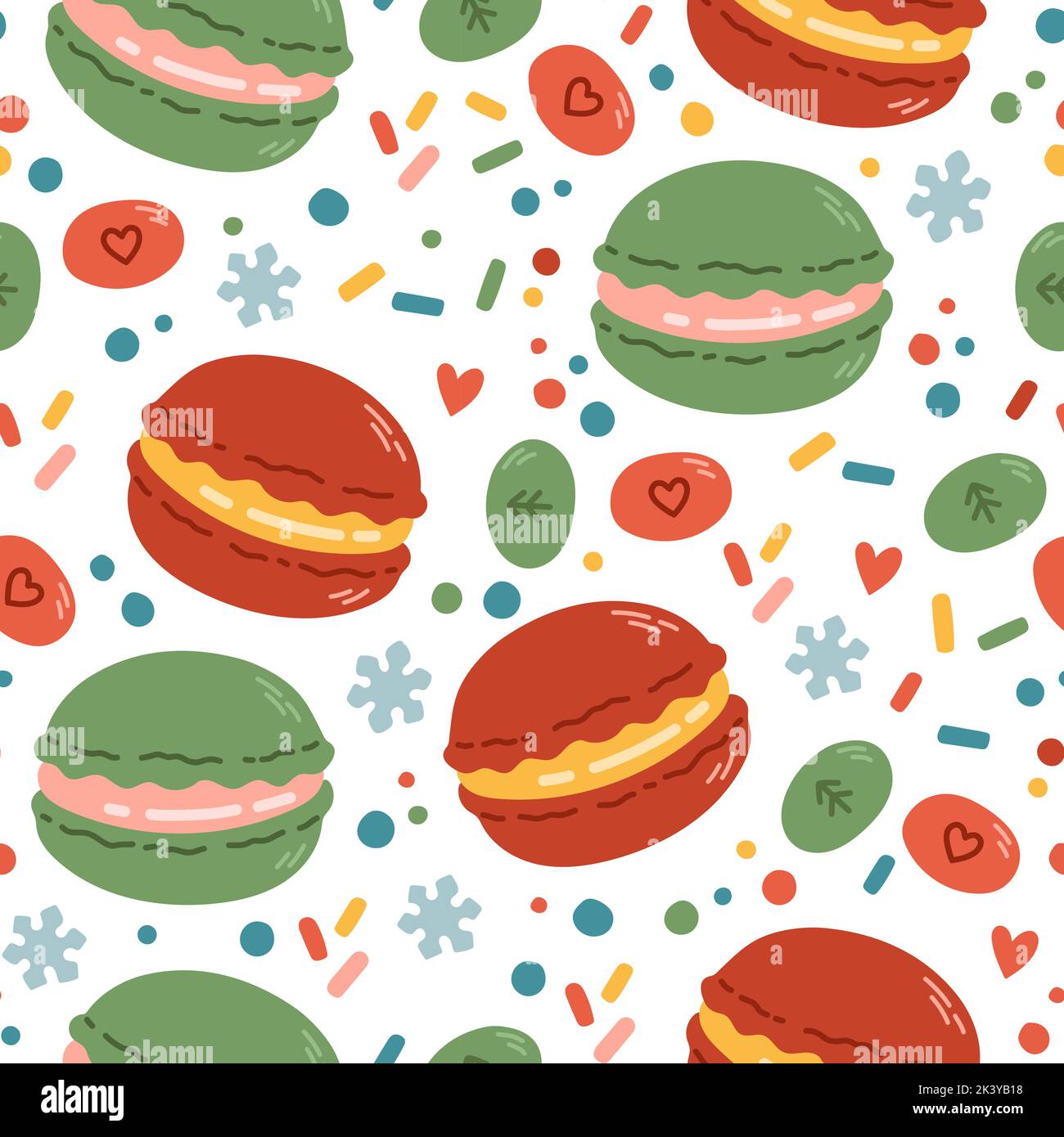 Christmas sweets pattern simple flat design vector Stock Vector Image ...