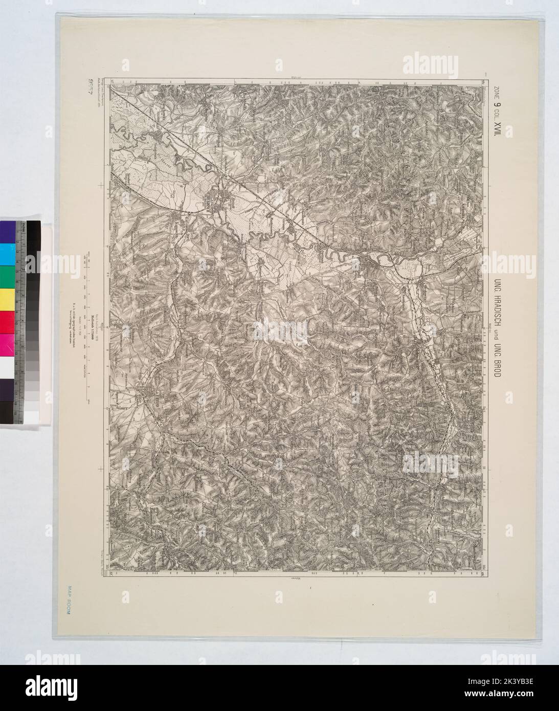 Unc. Hradisch und Unc. Brod. Cartographic. Maps, Topographic maps. 1909 ...