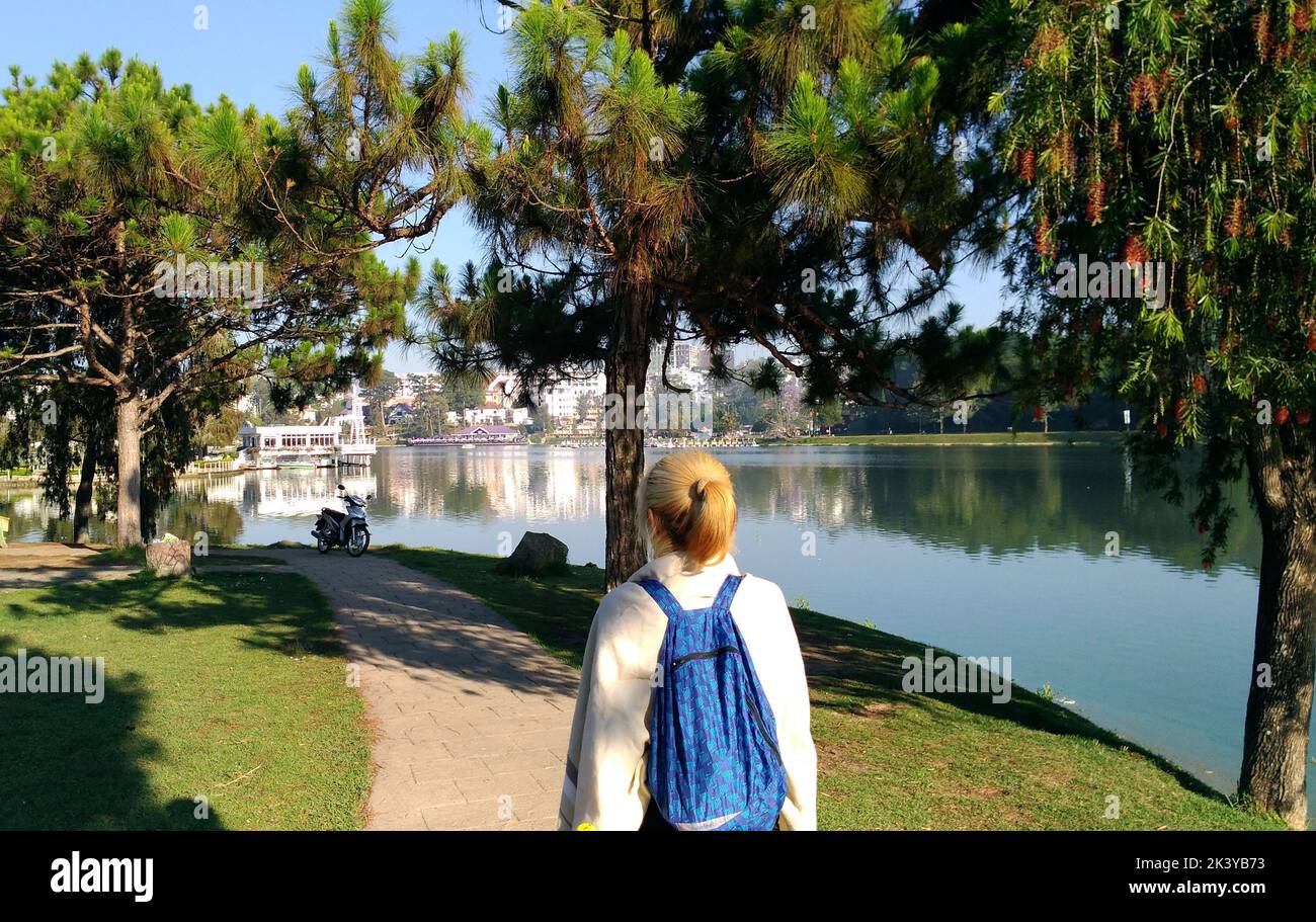 Da Lat, Vietnam - March 26, 2018 : View of The Lake In Da Lat City ...