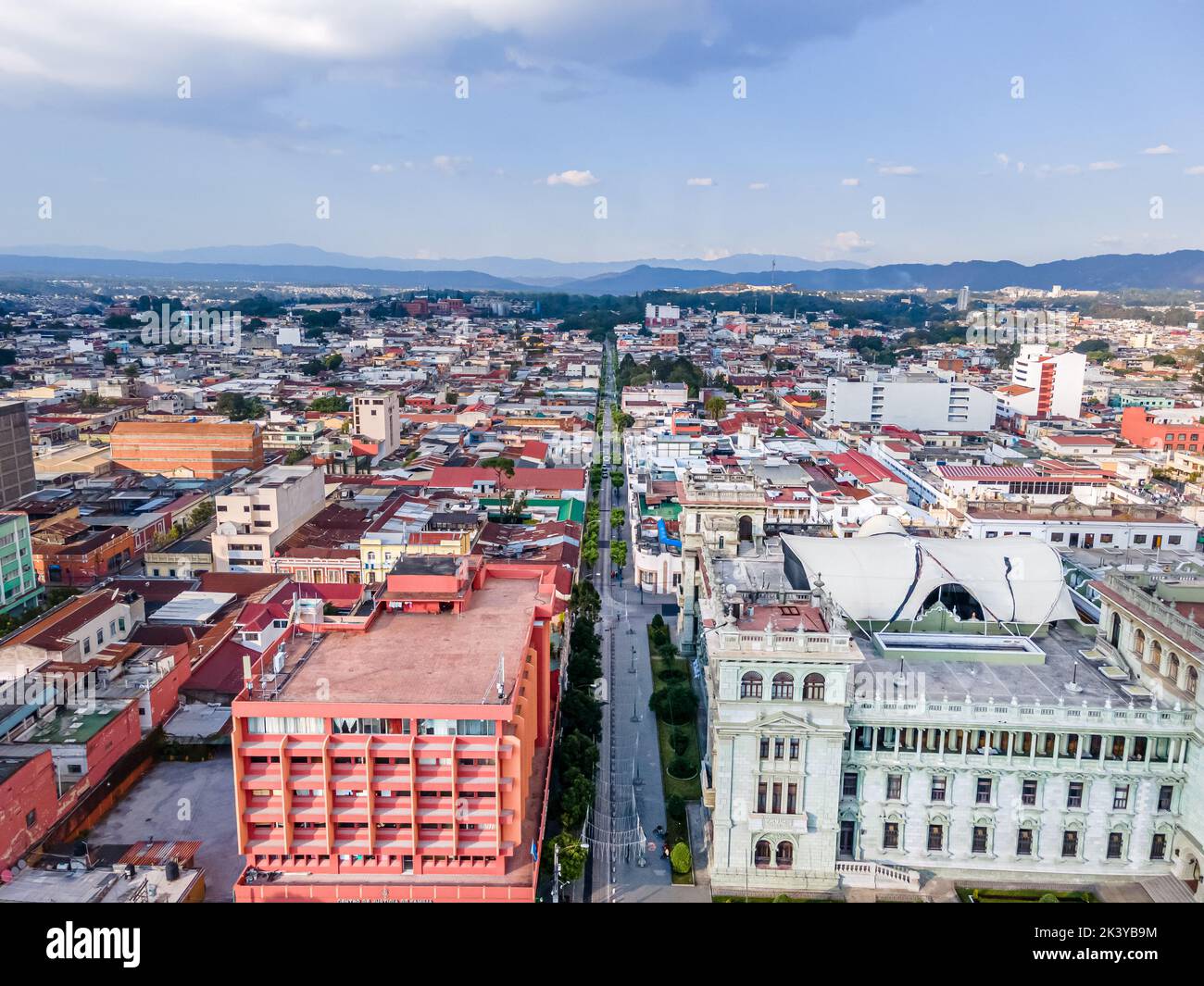 Beautiful aerial view of Guatemala City - Catedral Metropolitana de ...