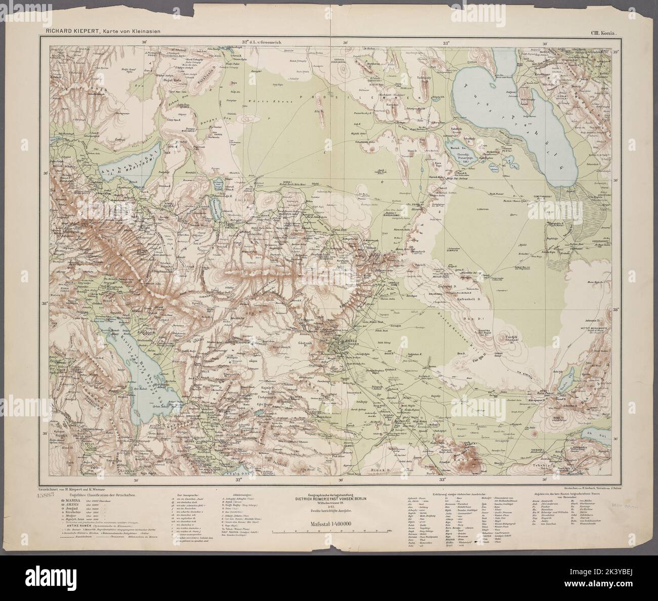 C3. Konia. Kiepert, Richard, 1846-1915. Cartographic. Maps. 1902 - 1916. Lionel Pincus and ...