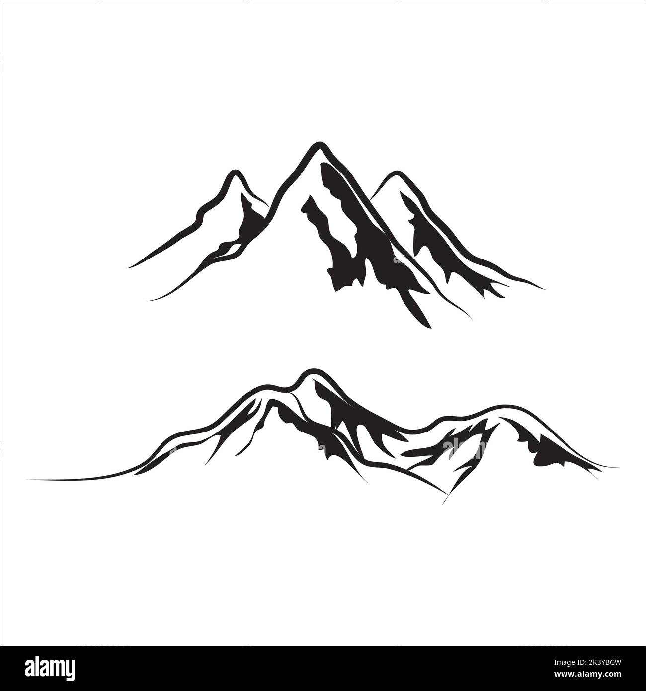 Vector Set Of Rocky Mountains Illustration Isolated On White Background ...