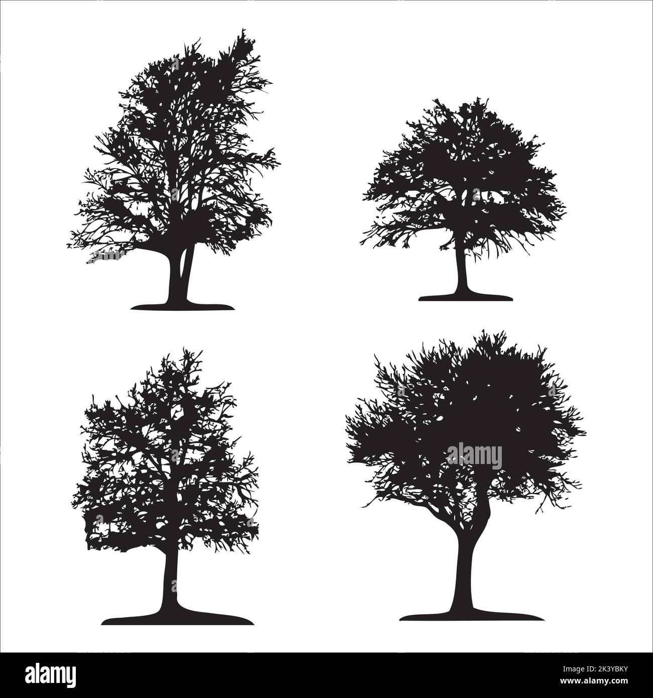 Tree vector silhouettes with roots hi-res stock photography and images ...