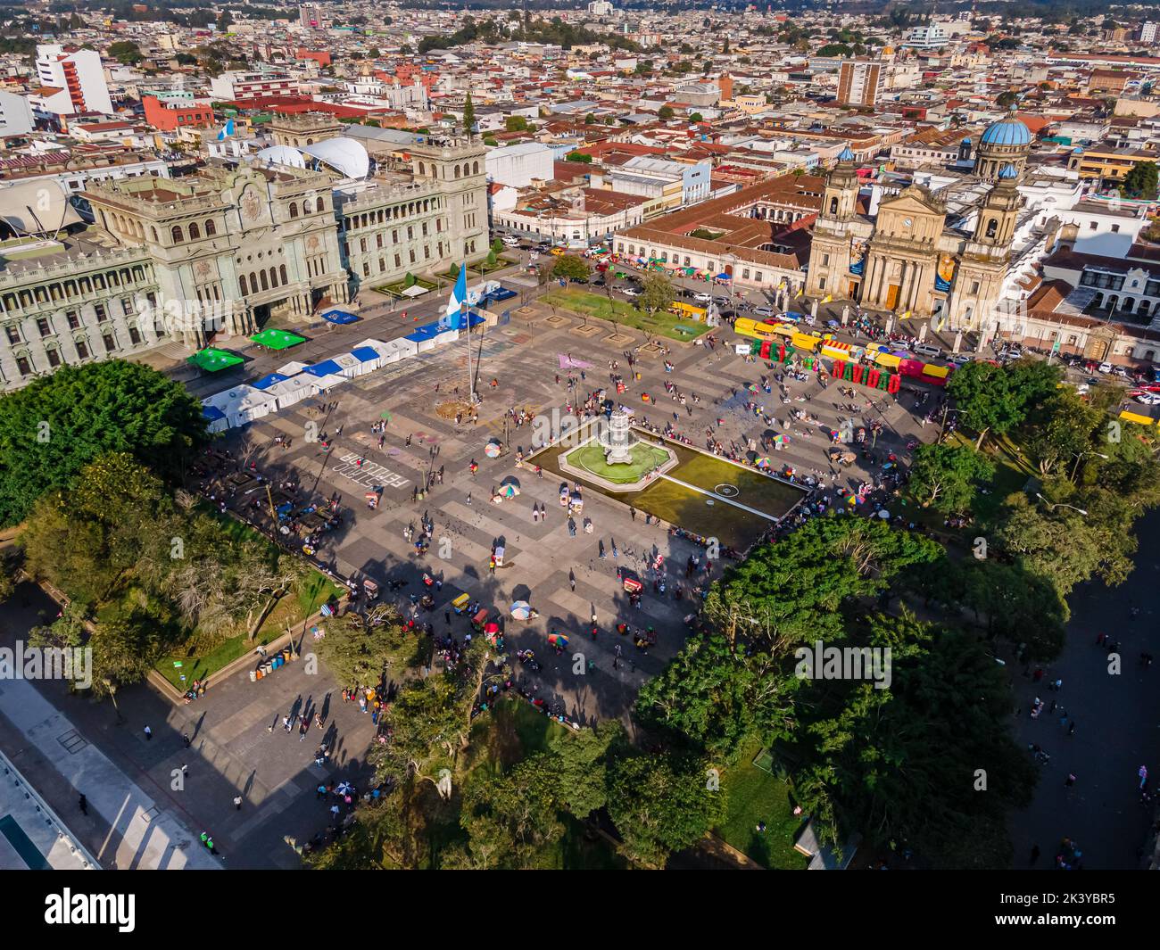 Beautiful aerial view of Guatemala City - Catedral Metropolitana de ...