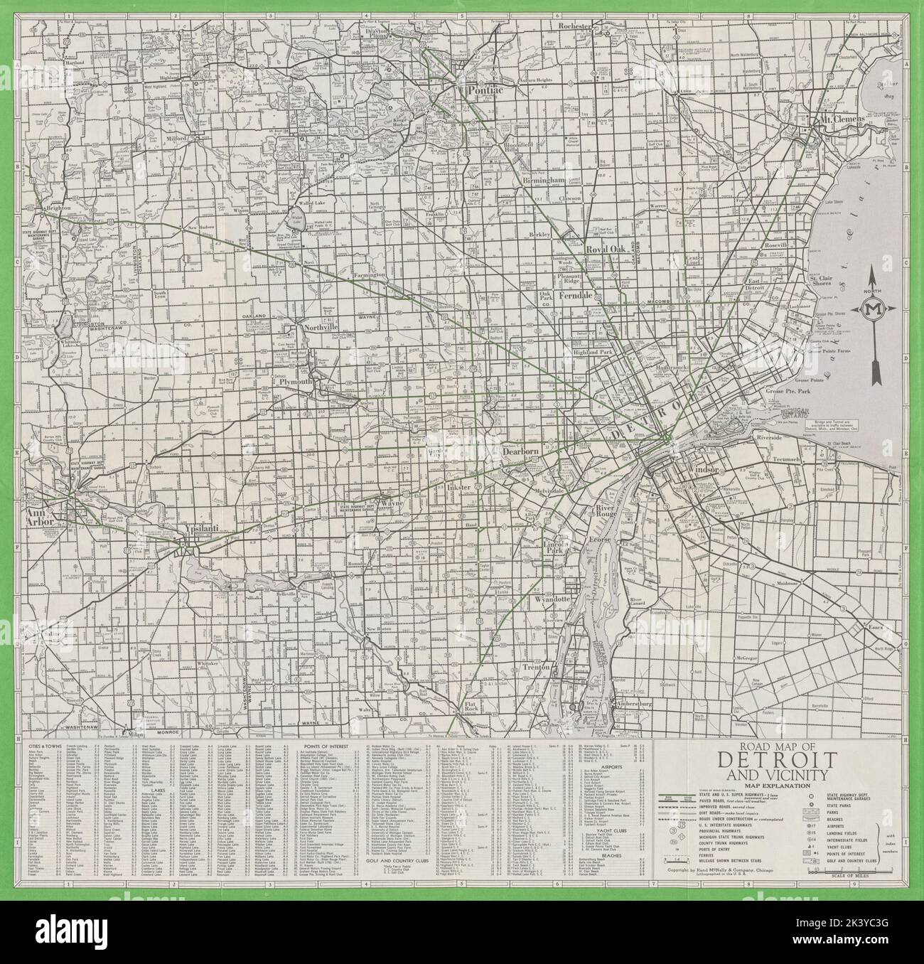 Road map of Detroit and vicinity Cartographic. Atlases, Maps. 1939 ...