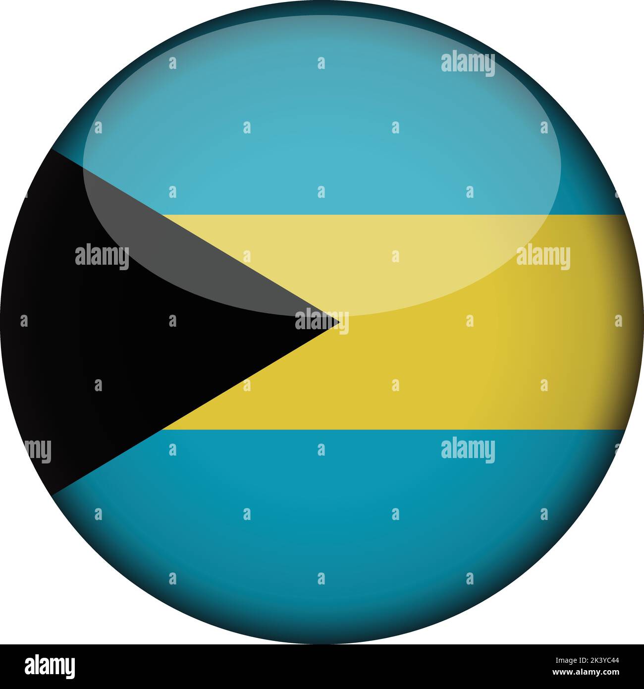 Bahamas Flag In Glossy Round Button Of Icon Bahamas Emblem Isolated On