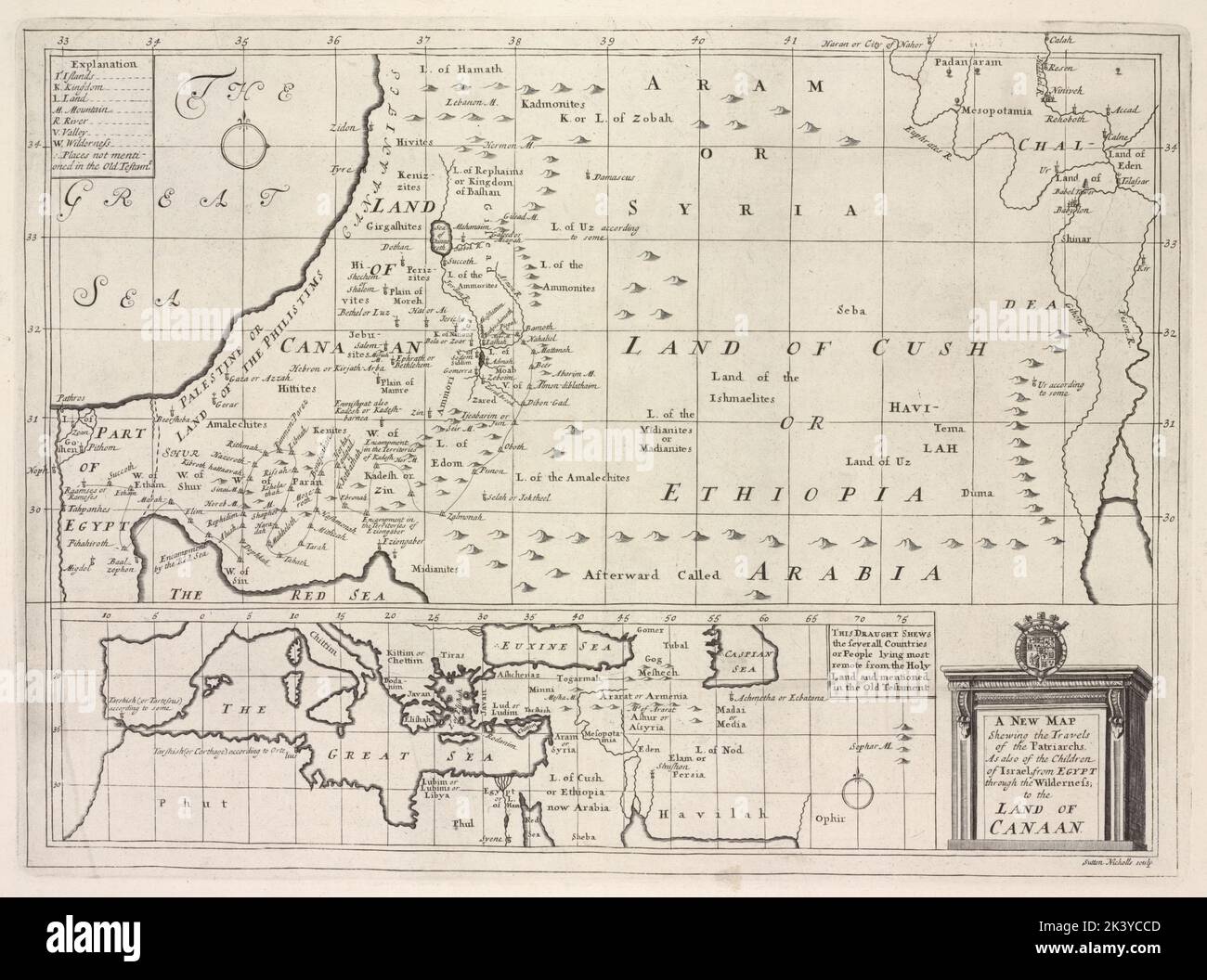 A new map shewing the travels of the patriarchs, as also of the ...