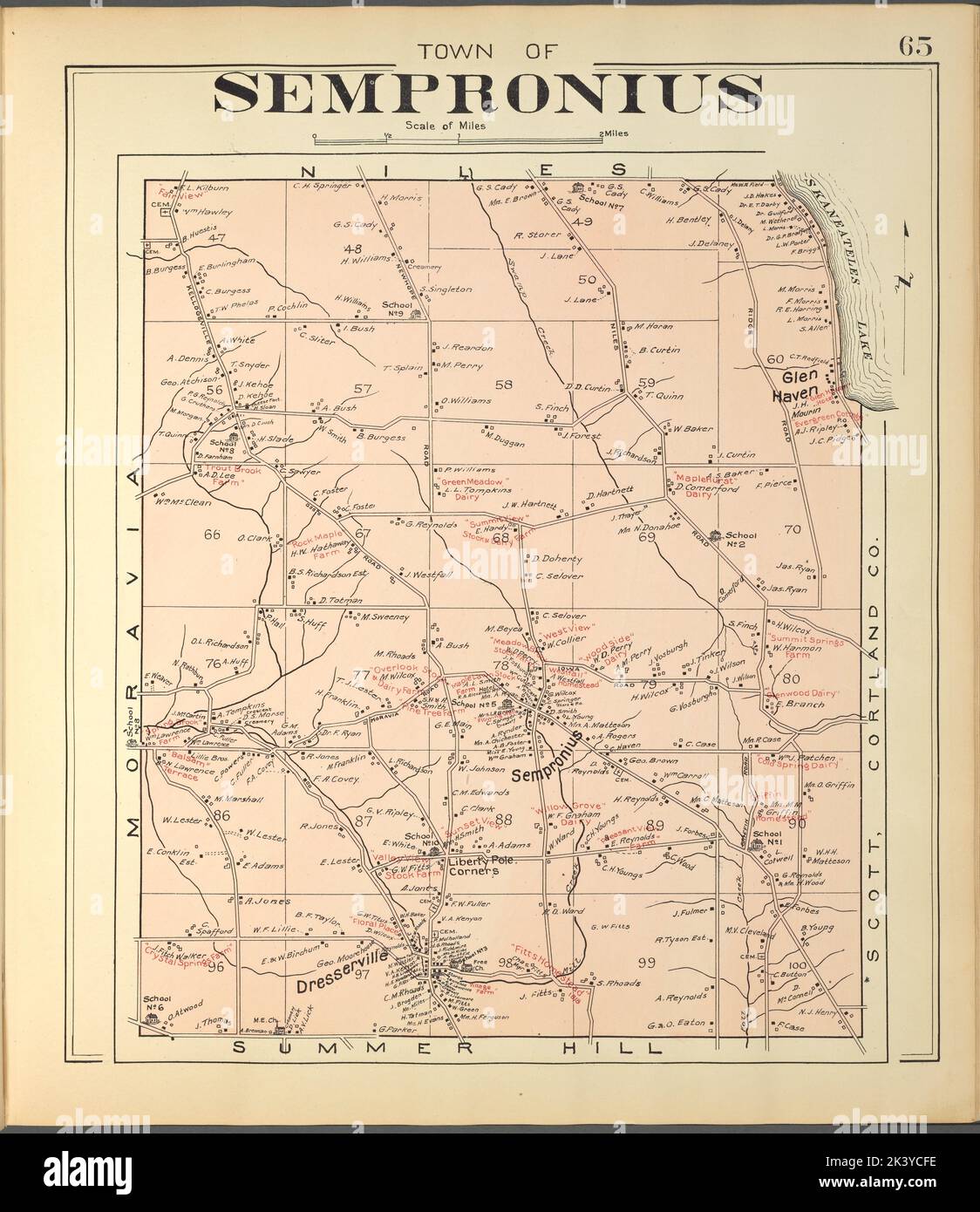 Cayuga County, Right Page Map of town of Sempronius Cartographic ...
