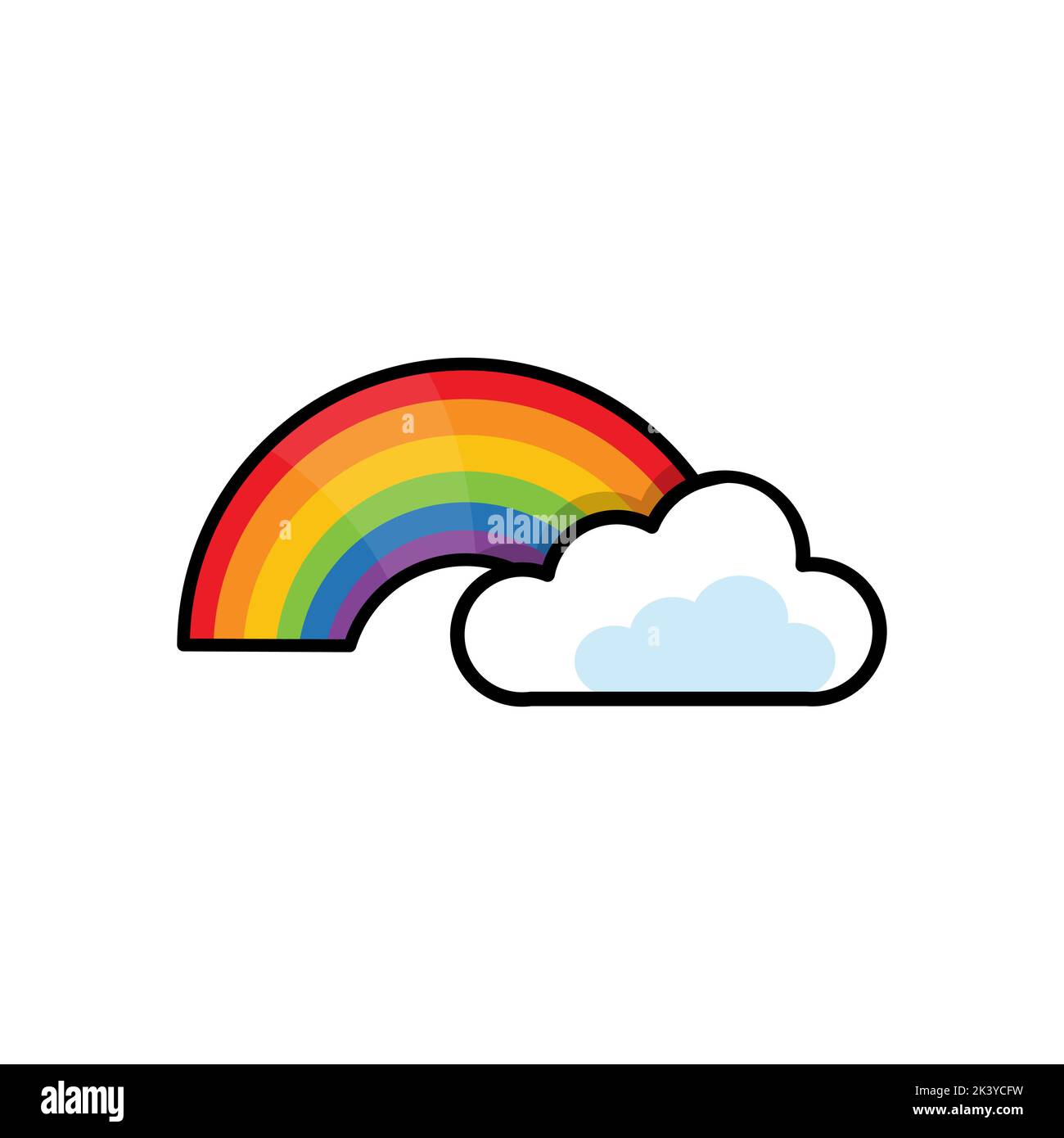 Image of a rainbow and clouds, pop art comic style. Vector illustration ...