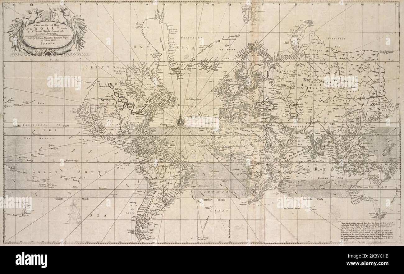 New and Correct map of the world, according to Mr. Wright ...