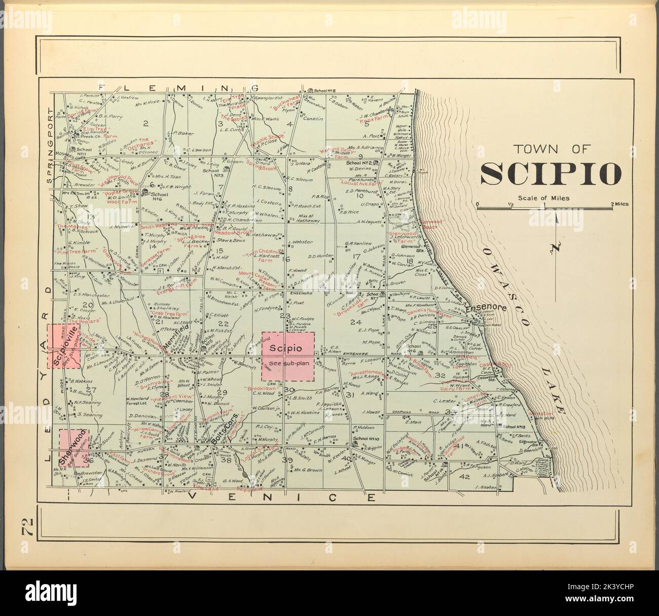 Cayuga County, Left Page Map of town of Scipio Cartographic. Atlases ...