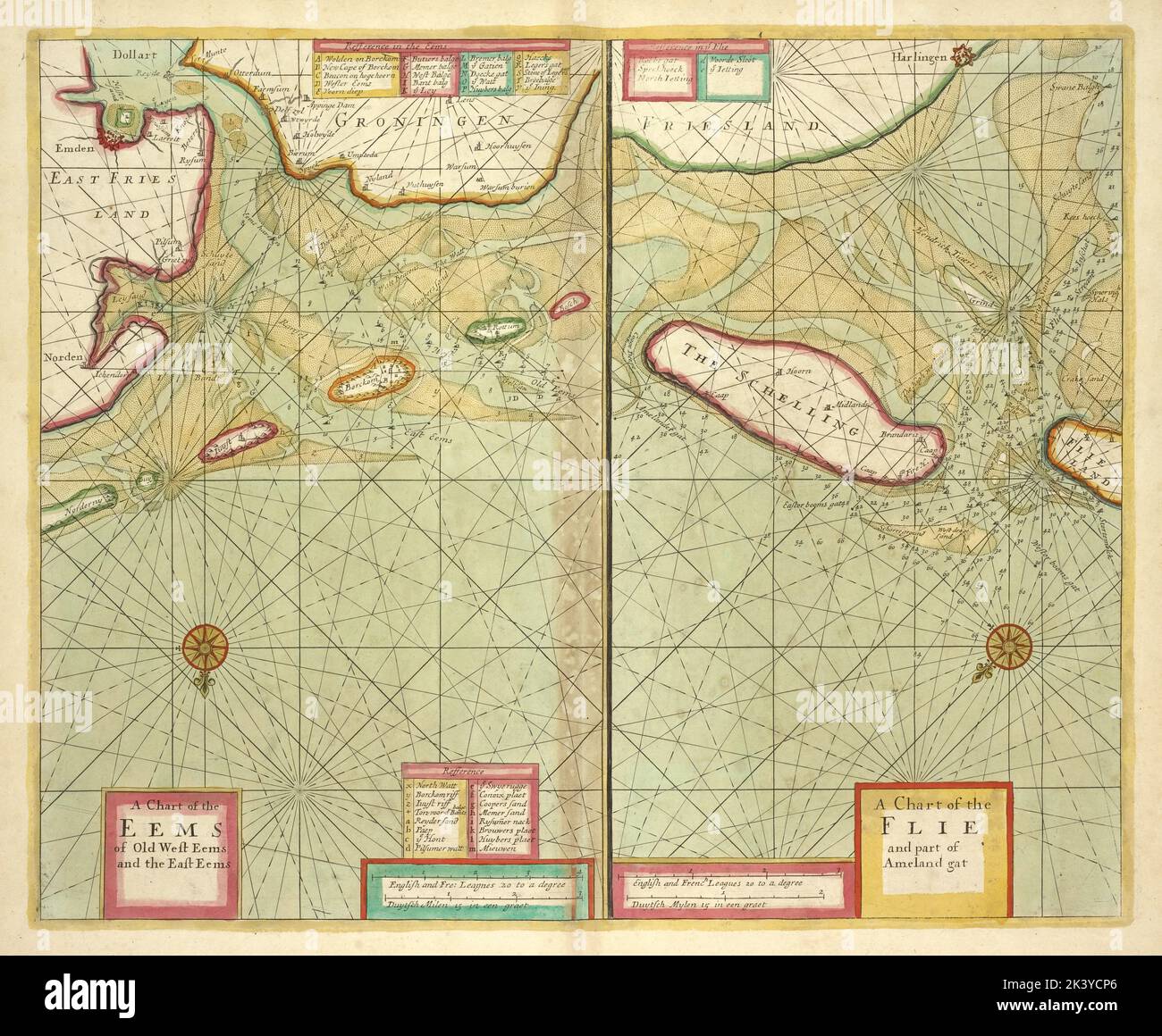 A chart of the Eems of Old West Eems and East Eems; A chart of the FLIE ...