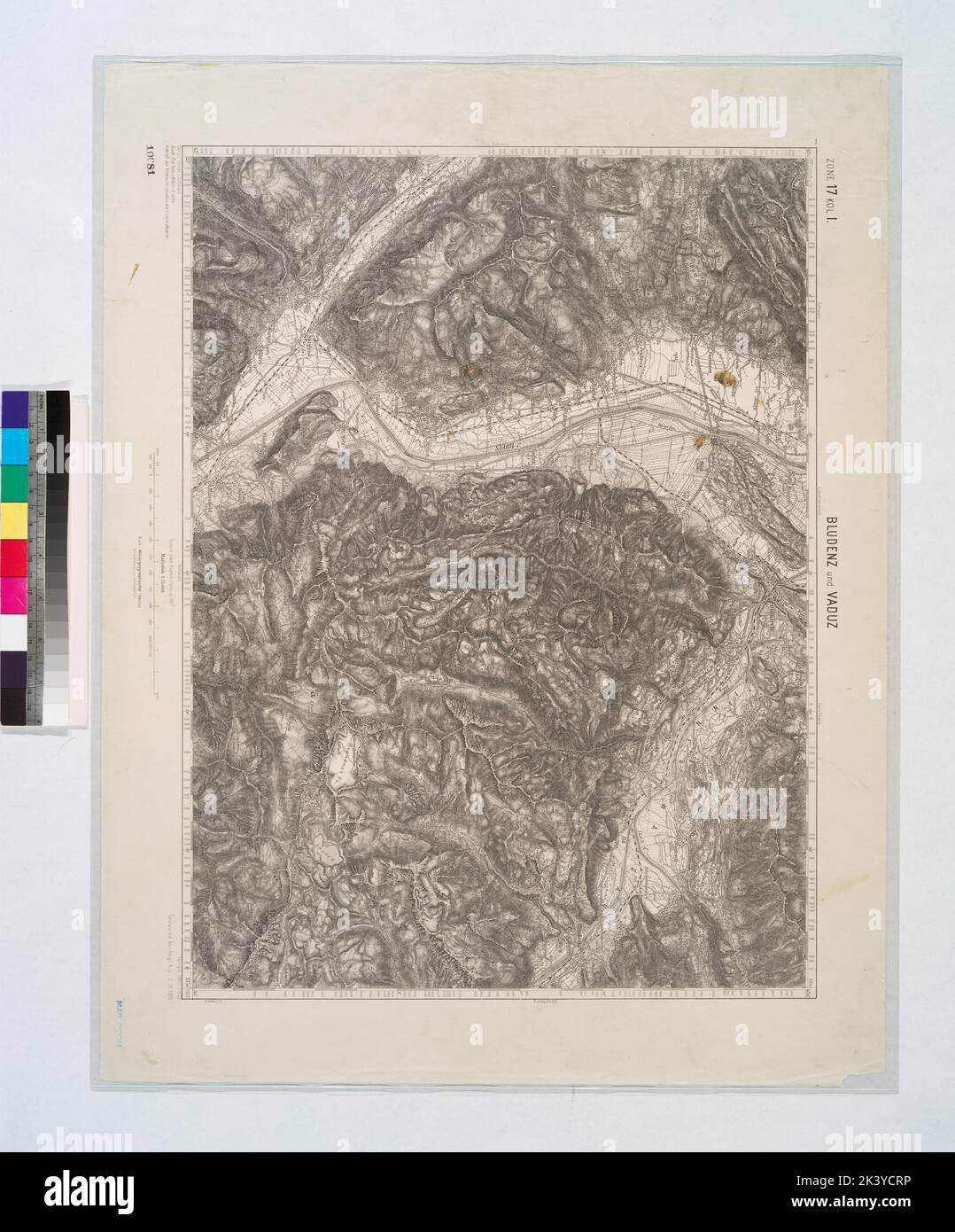 Bludenz und Vaduz. Cartographic. Maps, Topographic maps. 1910. Lionel ...