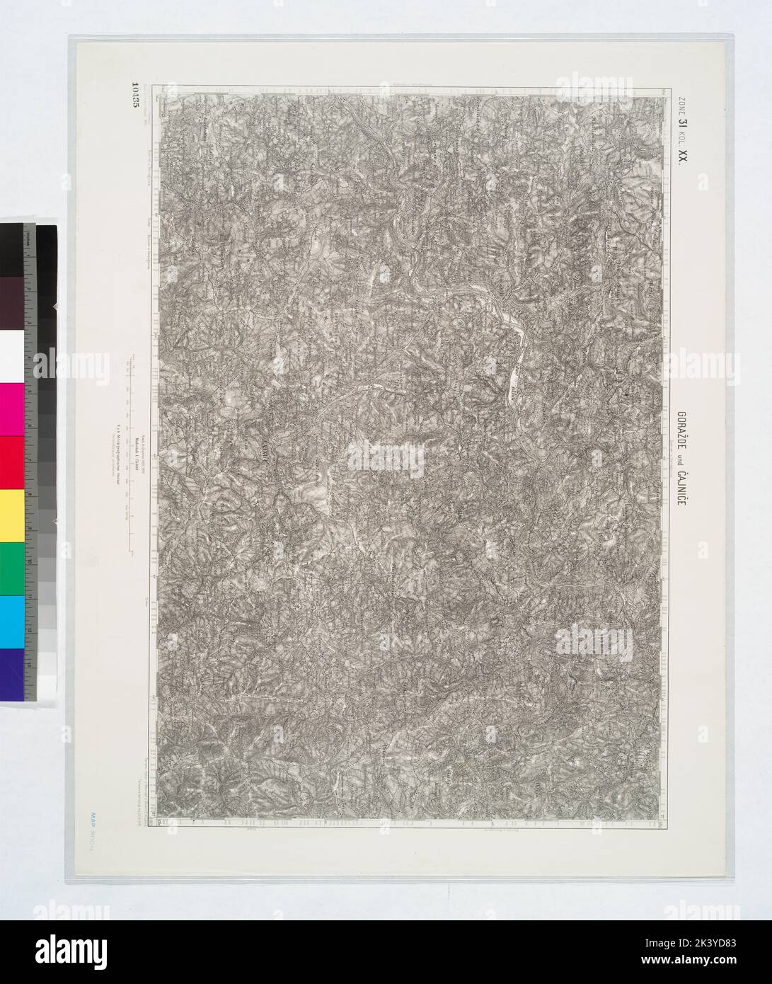 Gorazde und Cajnice. Cartographic. Maps, Topographic maps. 1911. Lionel ...