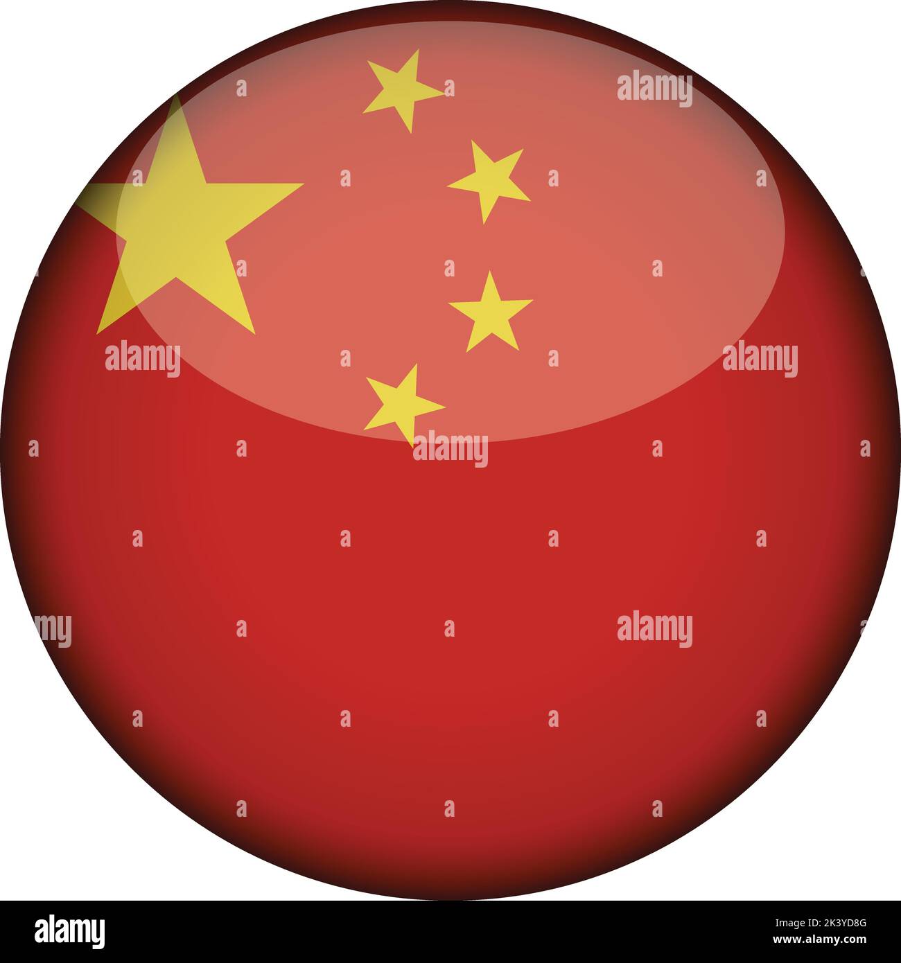 china Flag in glossy round button of icon. china emblem isolated on ...