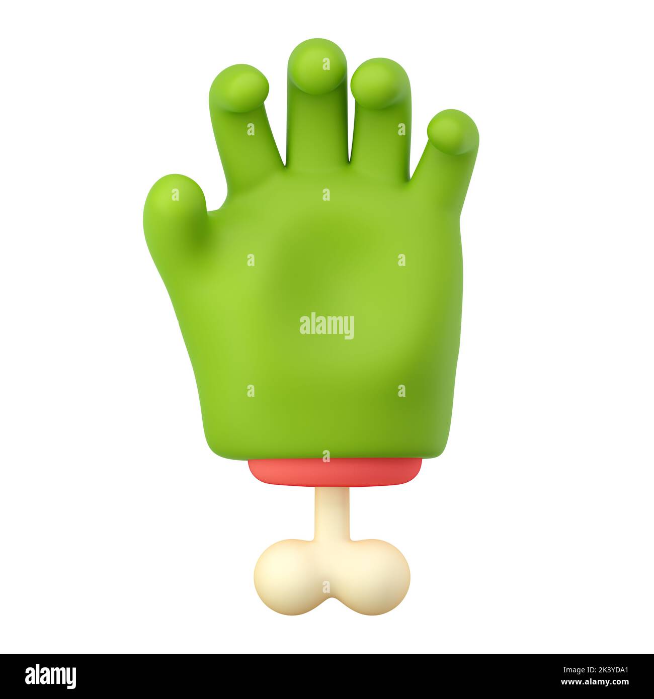 3d zombie hand in plastic cartoon style. Grab fingers gesture. Green ...