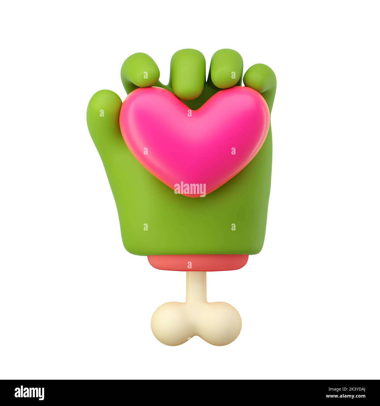 3d zombie hand in plastic cartoon style. Green monster Halloween ...