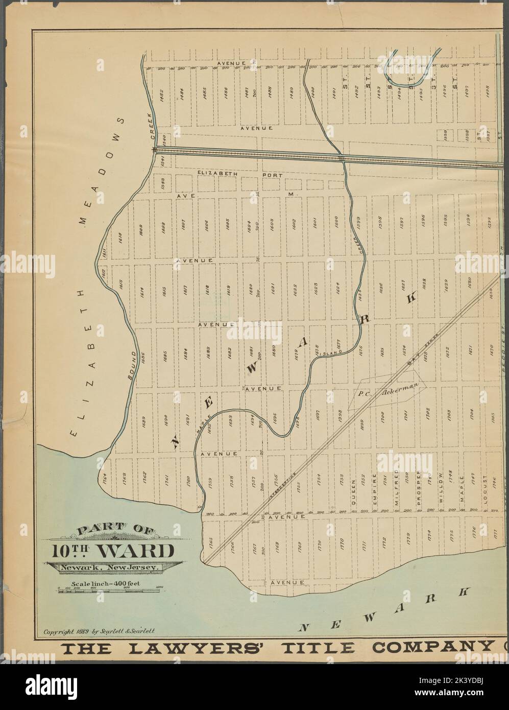 Newark, Double Page Plate No. 36 Map bounded by Avenue K, Thomas St ...