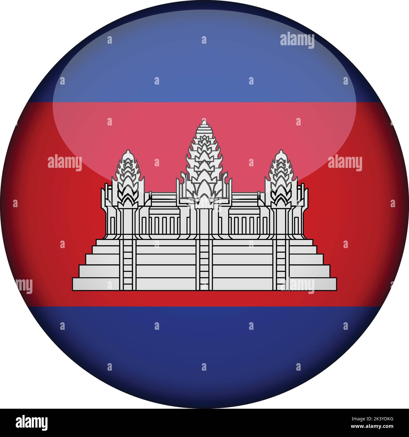 cambodia Flag in glossy round button of icon. cambodia emblem isolated ...