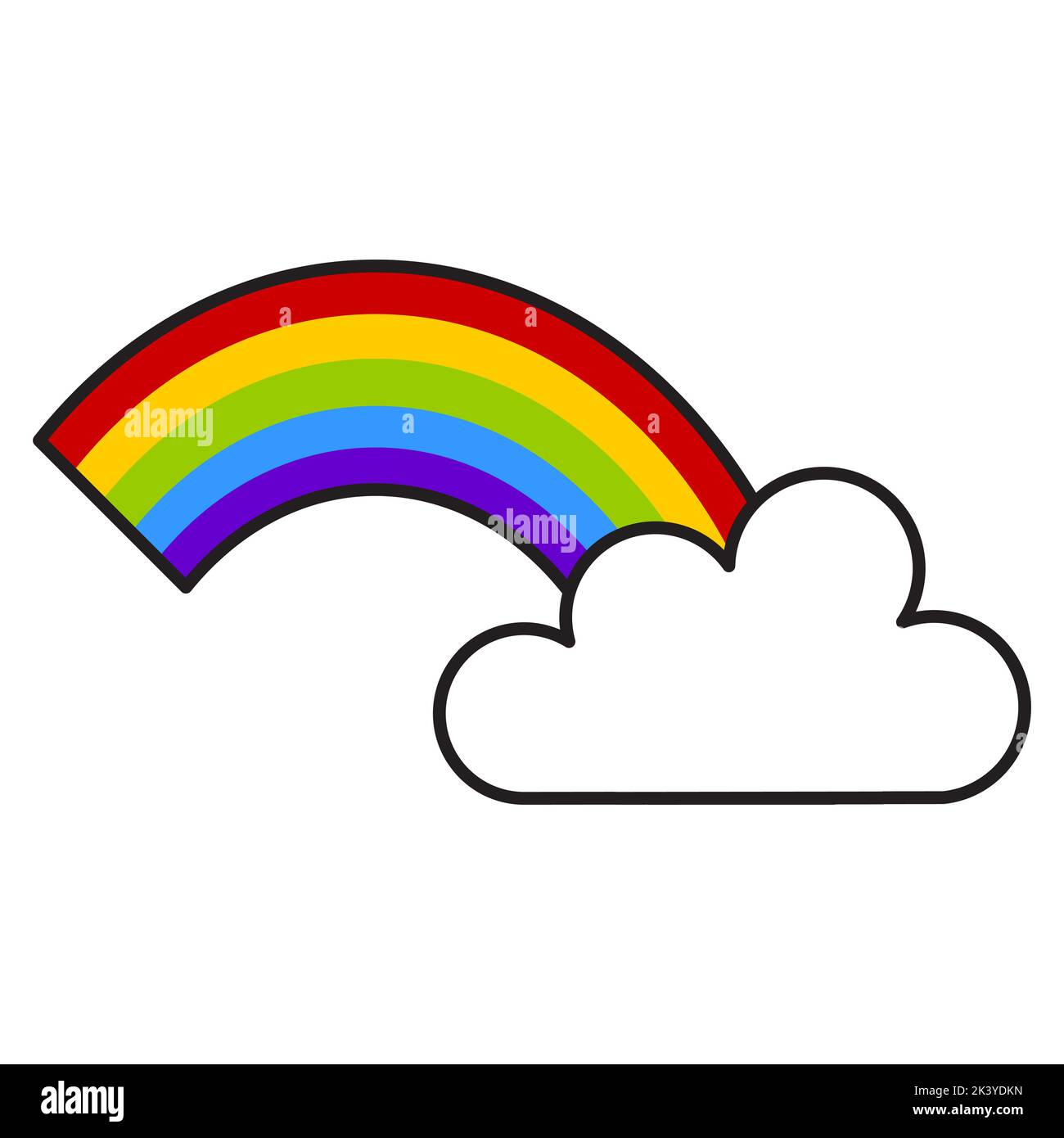 Simple flat illustration of cloud and rainbow. Vector icon Stock Vector ...