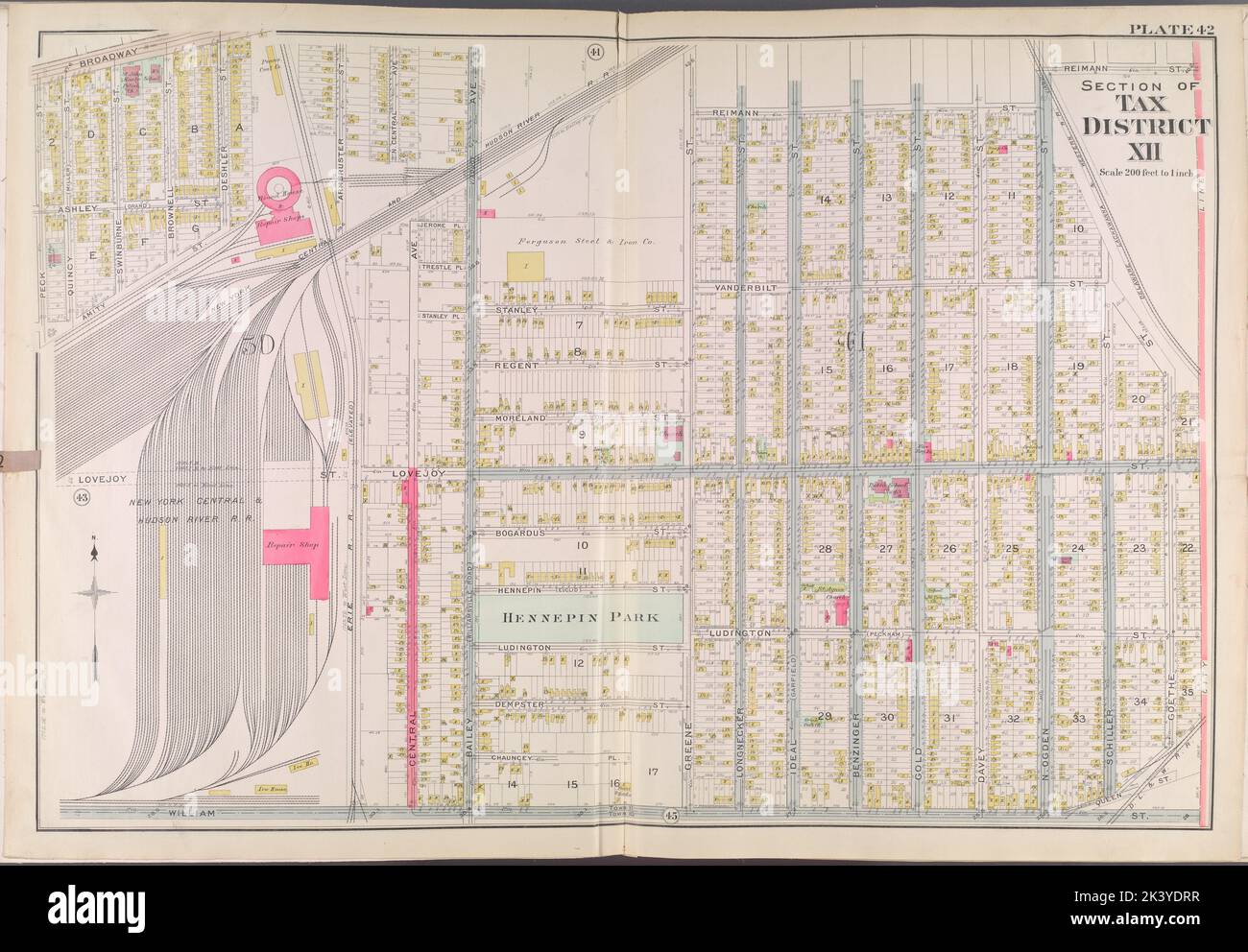 Buffalo, V. 2, Double Page Plate No. 42 Map bounded by Broadway ...
