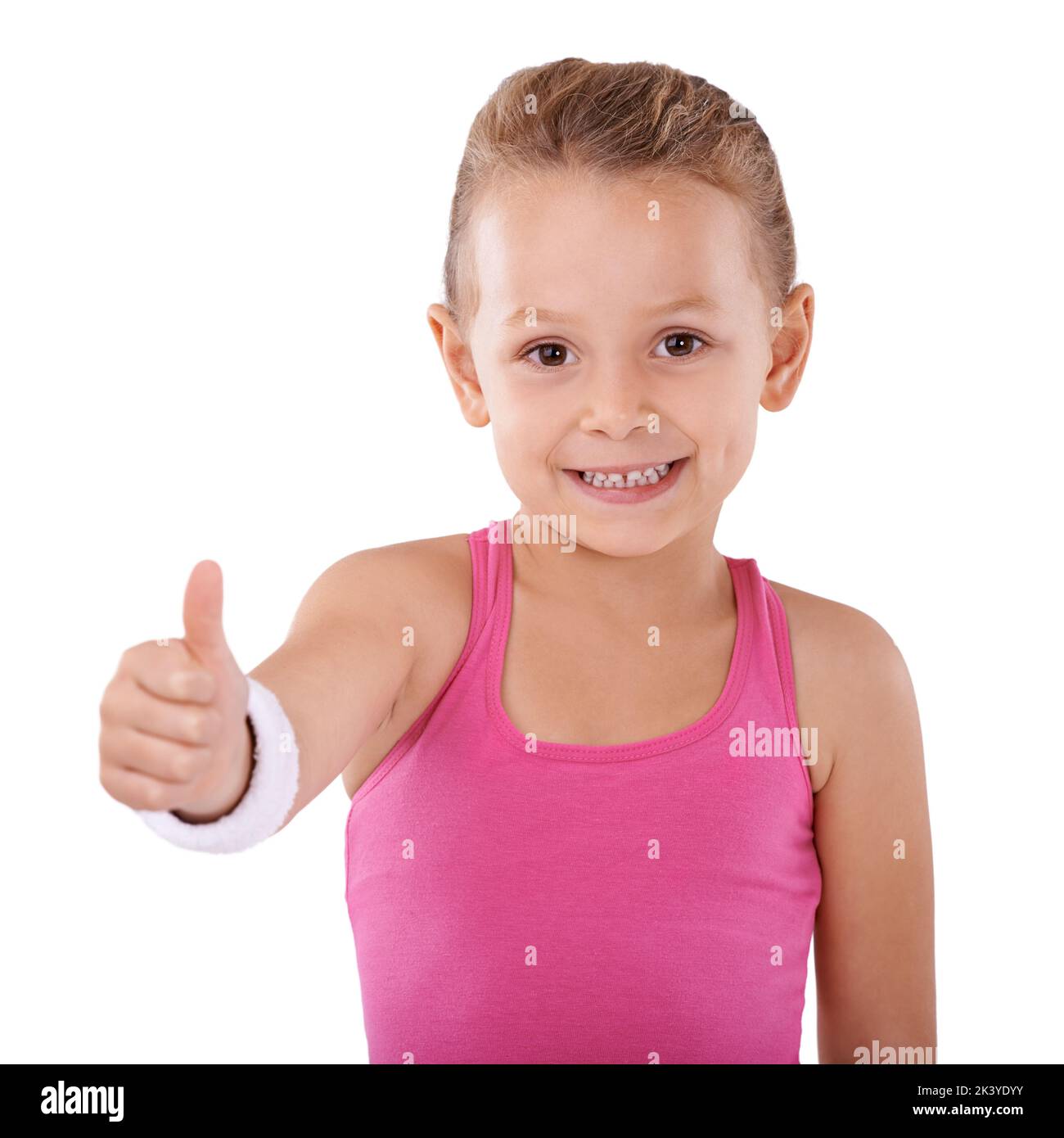 This little girl does things her own way. Portrait of an adorable ...