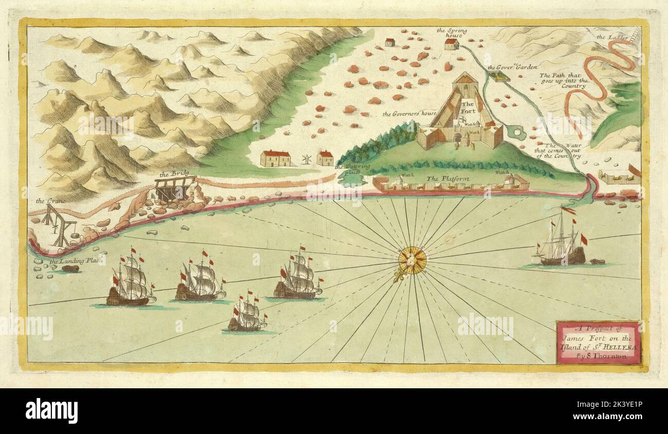 A prospect of James Fort on the Island of St. HELLENA 1702 - 1707 ...