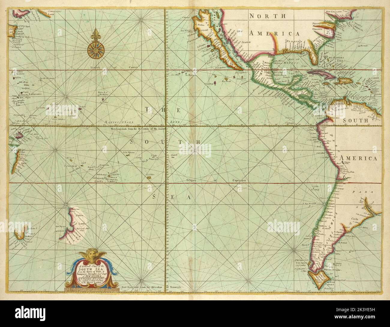 A generall chart of the South Sea ... 1702 - 1707. Cartographic. Maps ...