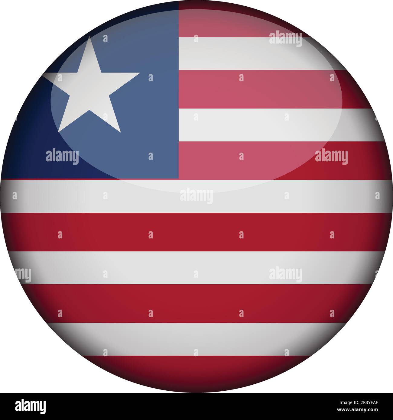 liberia Flag in glossy round button of icon. liberia emblem isolated on ...