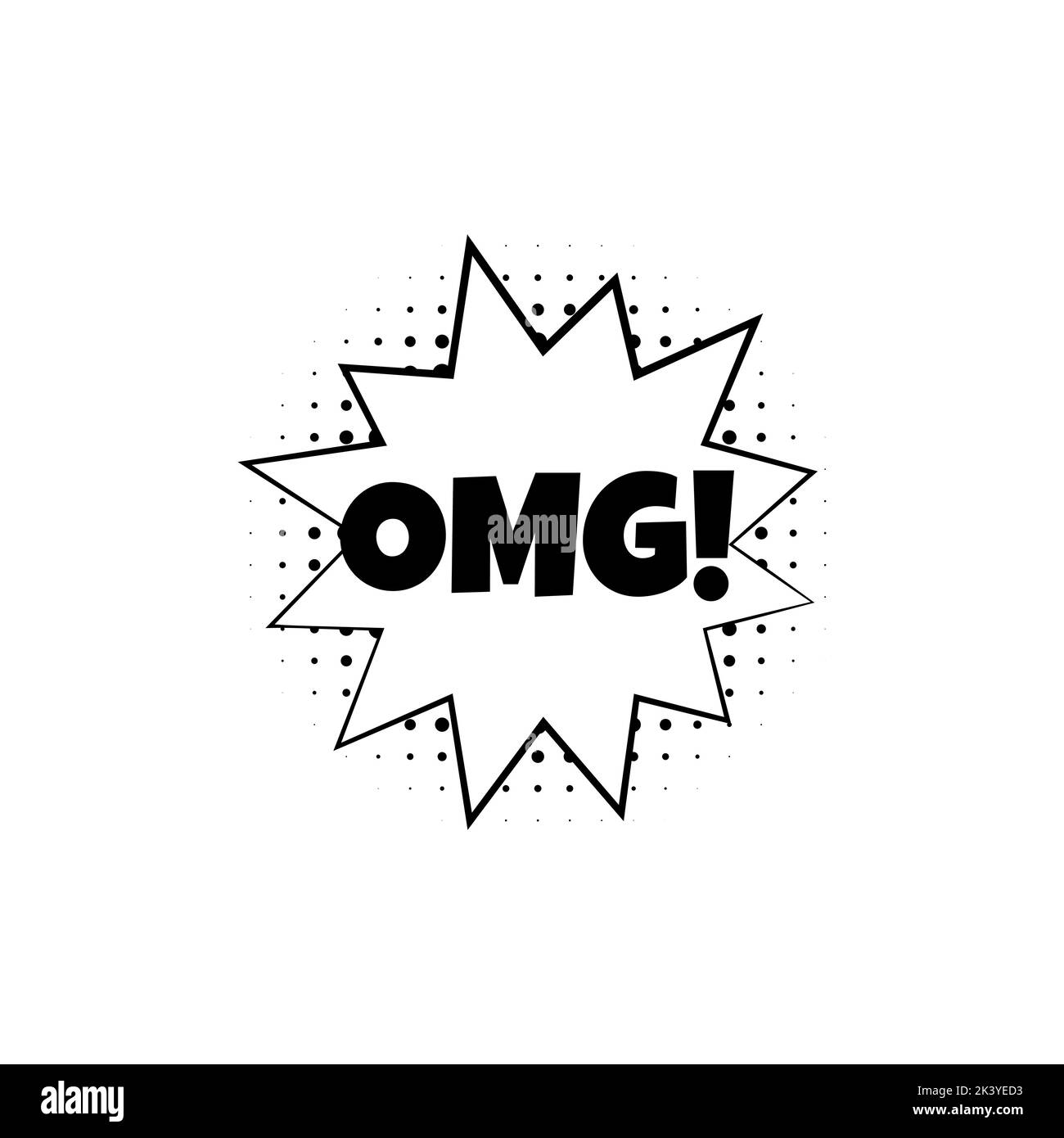 Retro comic speech balloons. Text NO, OMG, BOOM, COOL, BANG, CRACH, WOW ...