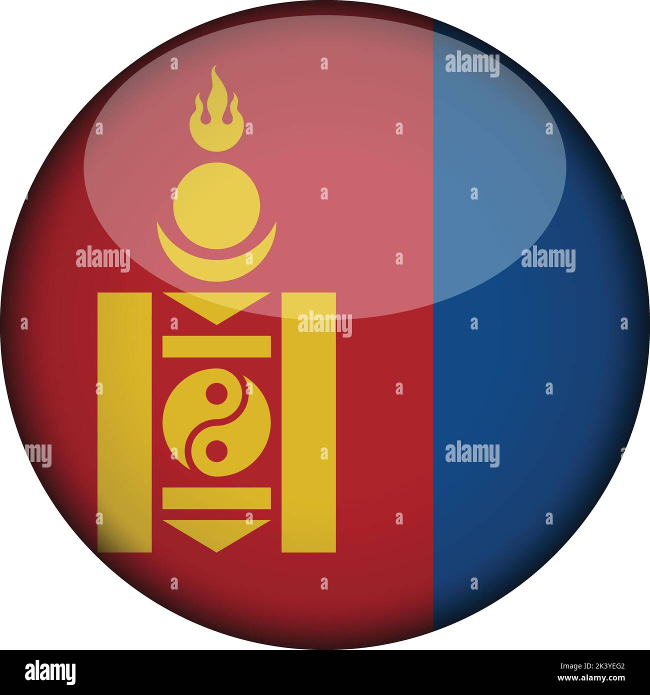 mongolia Flag in glossy round button of icon. mongolia emblem isolated ...