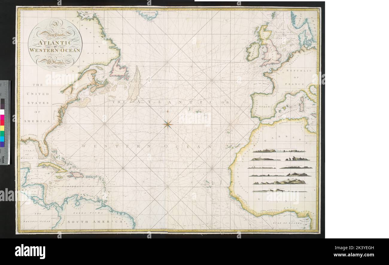 A new chart of the Atlantic or Western Ocean Cartographic. Maps. 1797 ...