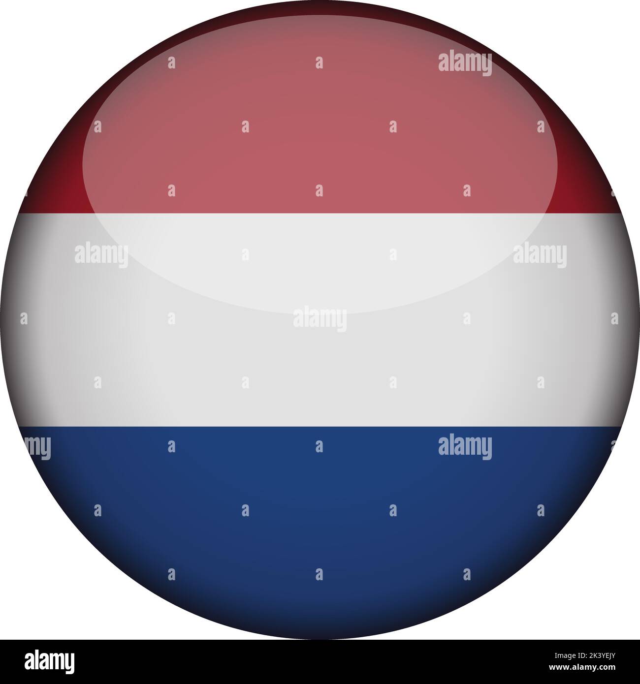 netherlands Flag in glossy round button of icon. netherlands emblem ...