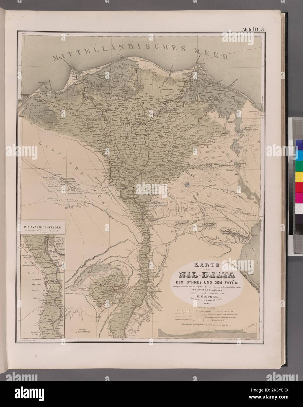 Karte vom Nil-Delta, dem Isthmus und dem Fayum Fayyûm. Kiepert ...