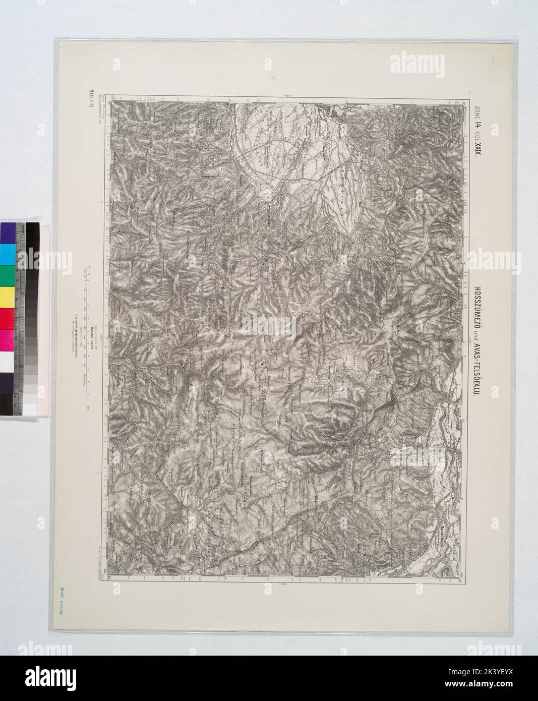 Hosszumezo und Avas-Felsofalu. Cartographic. Maps, Topographic maps ...