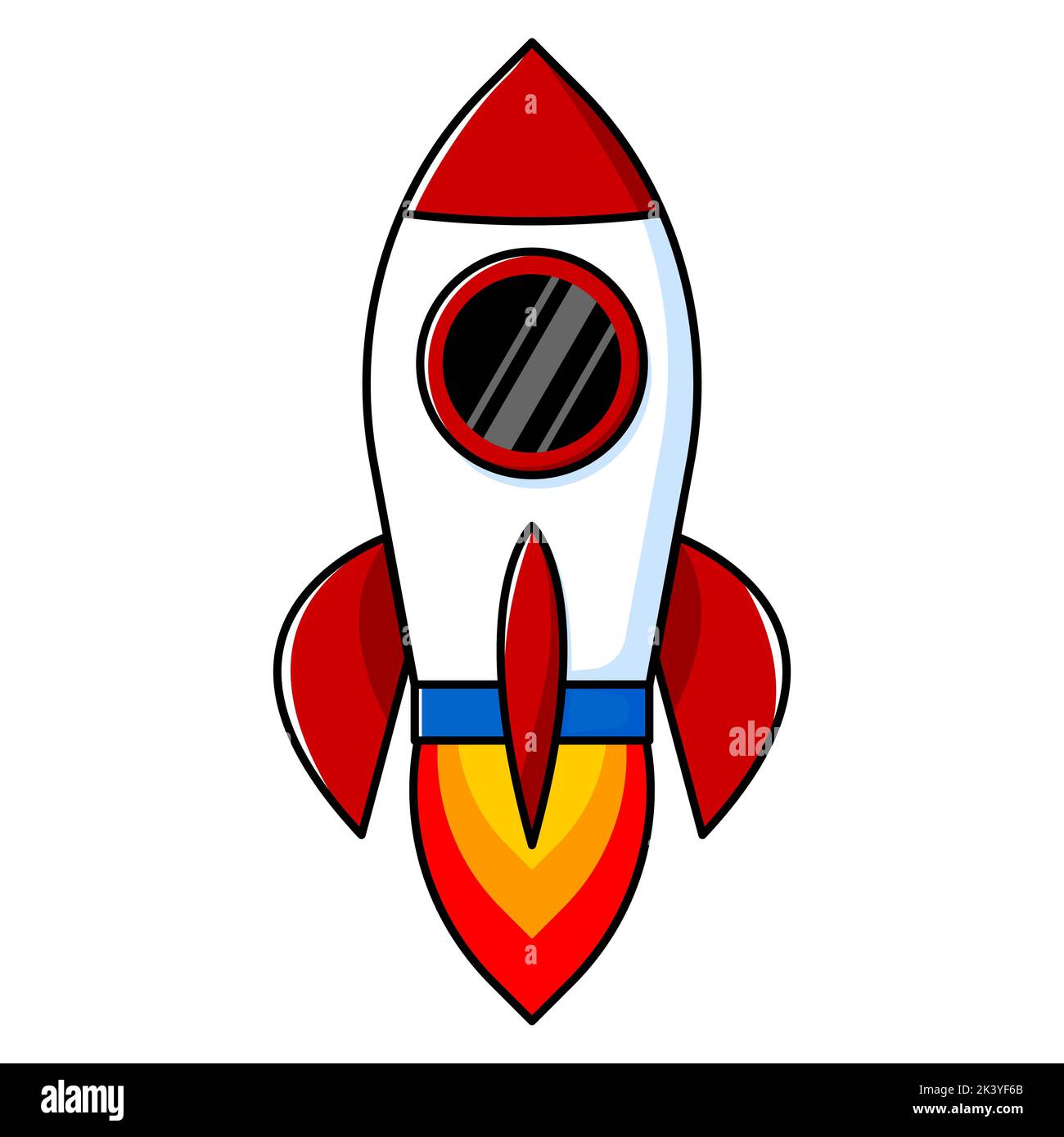 Cute cartoon rocket illustration. Vector color image Stock Vector Image ...