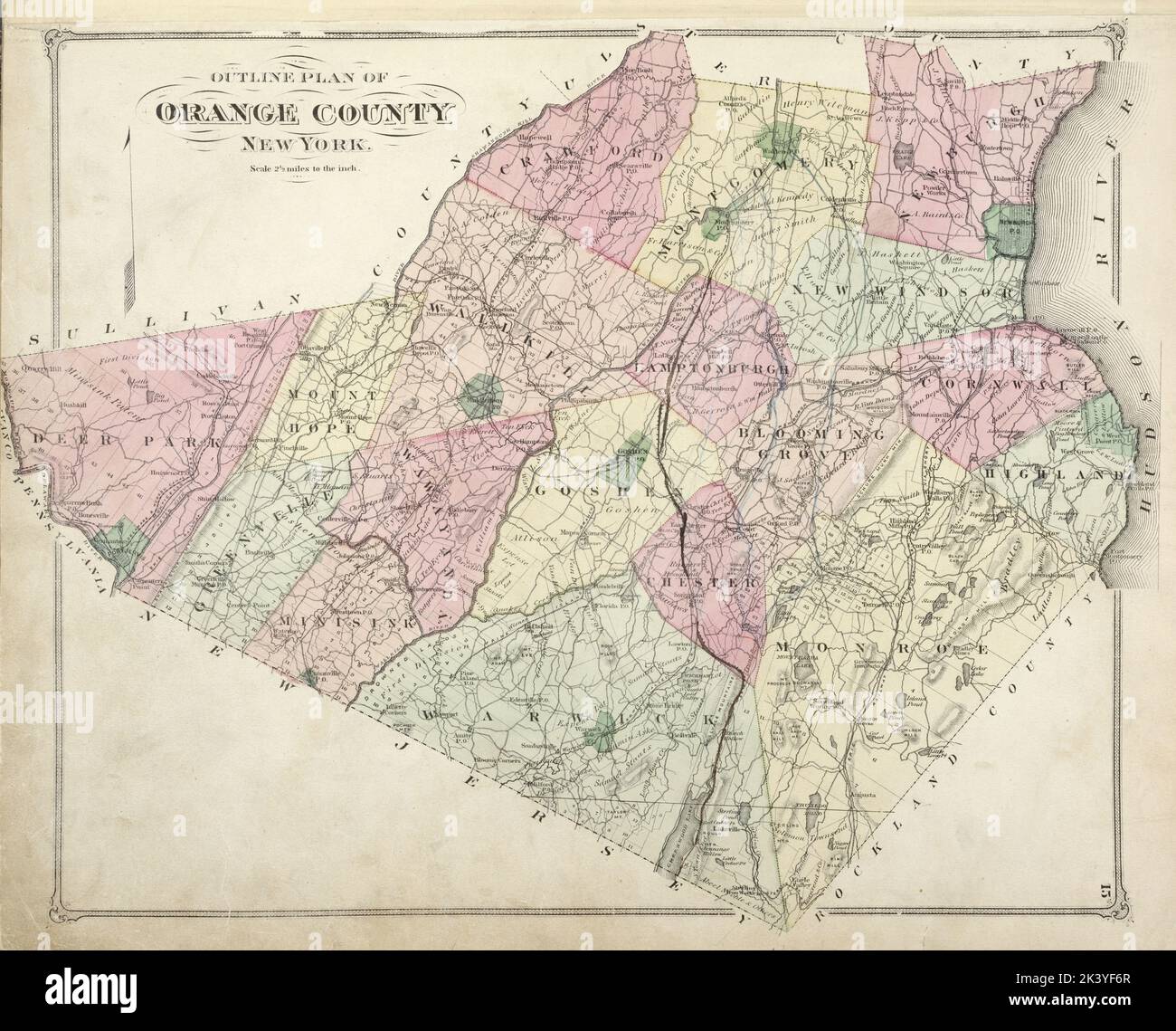 Outline Plan of Orange County New York Cartographic. Atlases, Maps ...