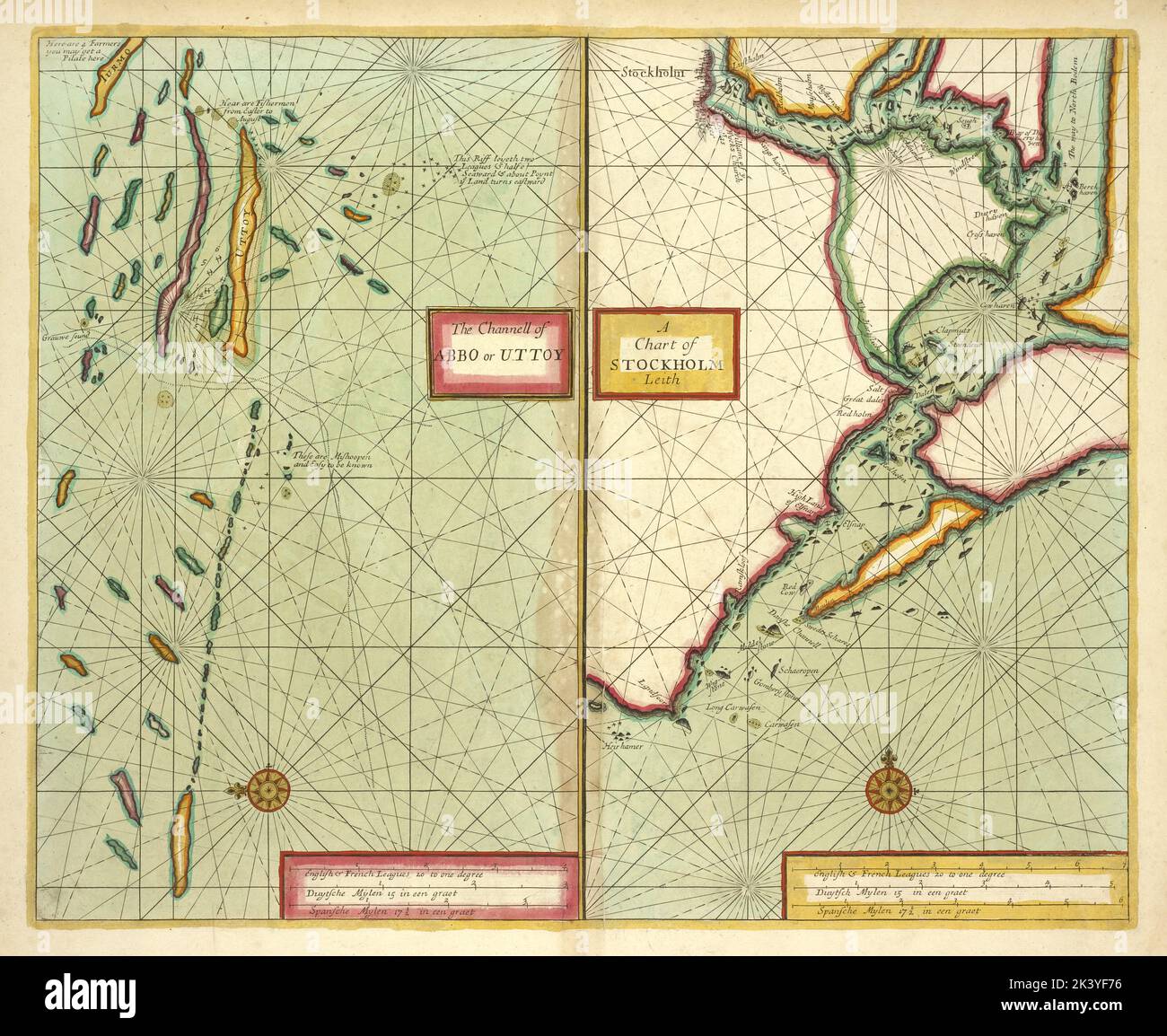 The channell of ABBO or UTTOY; A chart of STOCKHOLM Leith 1702 - 1707 ...