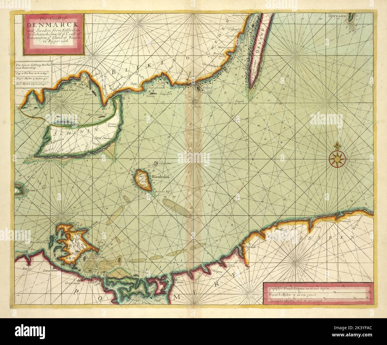 The coast of DENMARCK and Sweden from Falsterbon to Schanckenes and ...