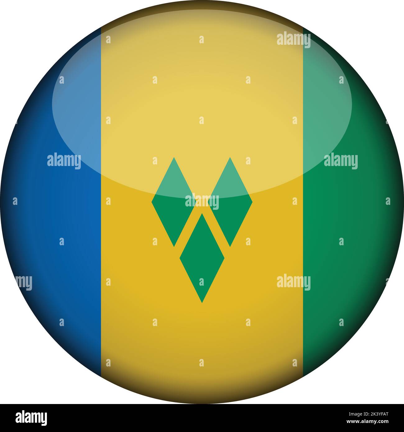 saint vincent and the grenadines Flag in glossy round button of icon ...