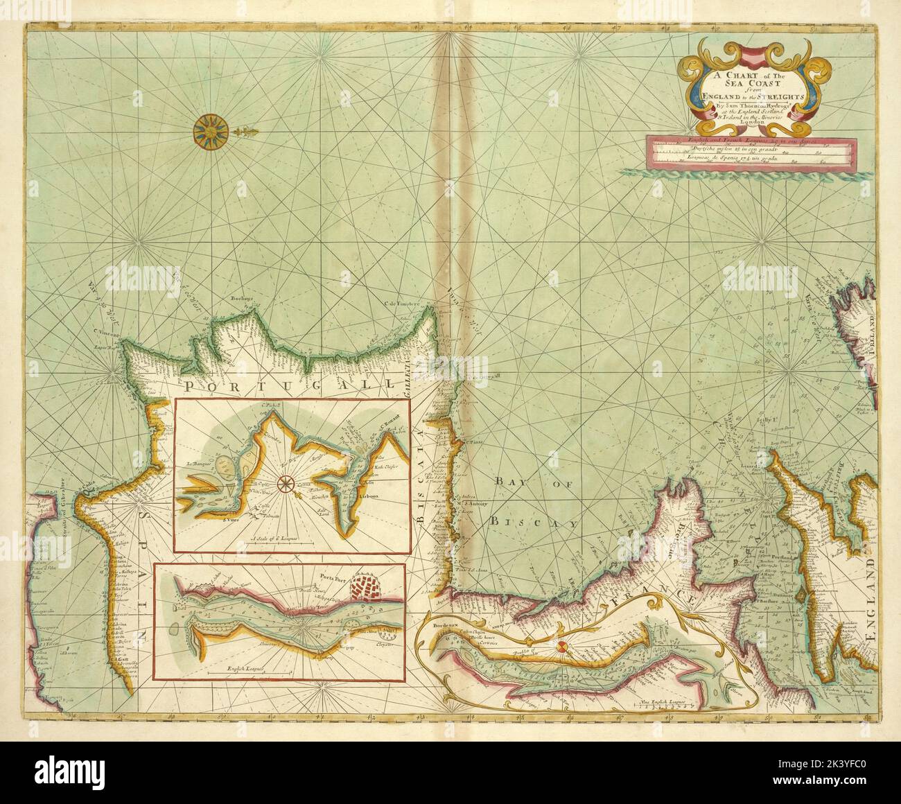 A chart of the sea coast from ENGLAND to the STREIGHTS 1702 - 1707 ...