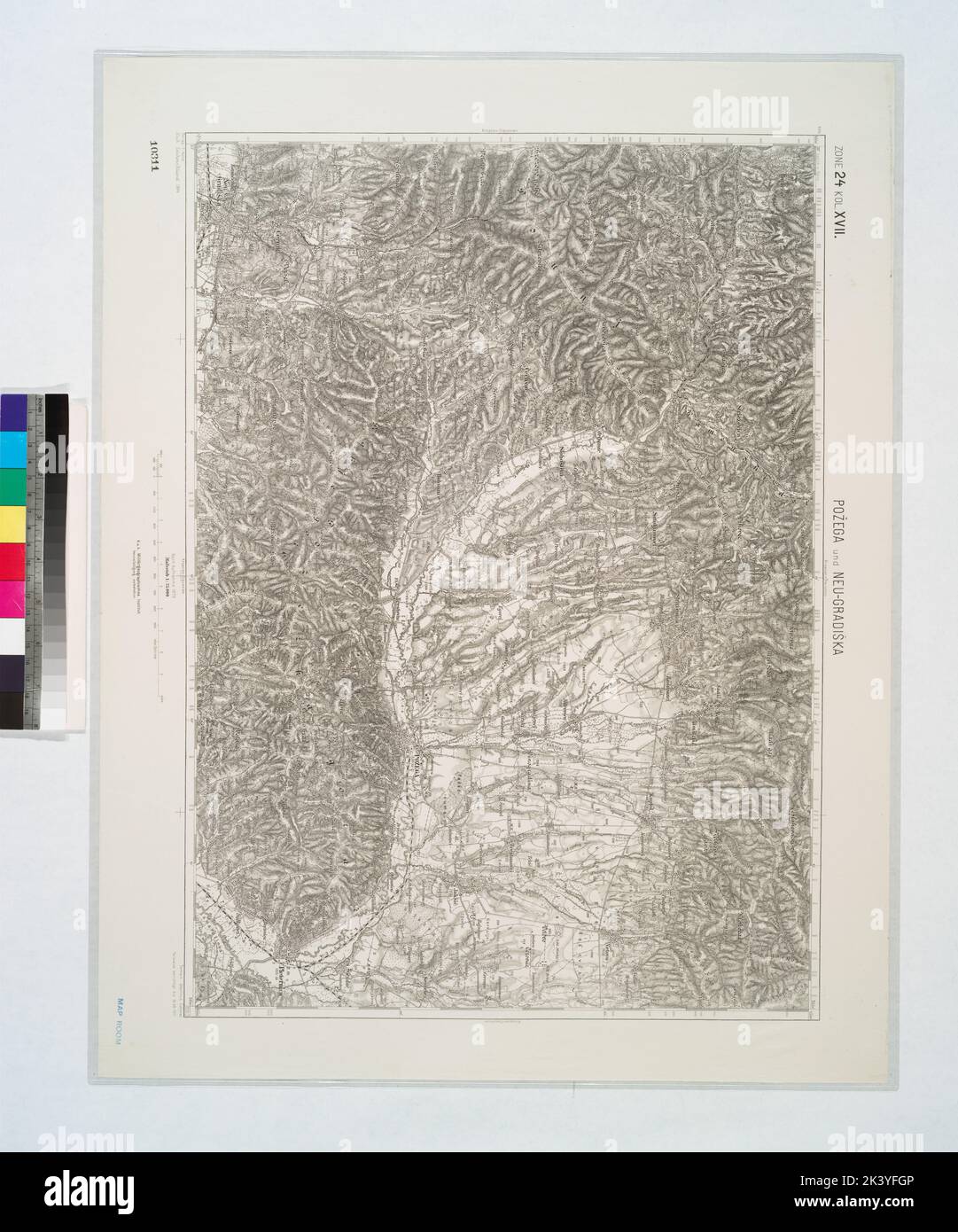 Pozega und Neu-Gradiska. Cartographic. Maps, Topographic maps. 1911 ...