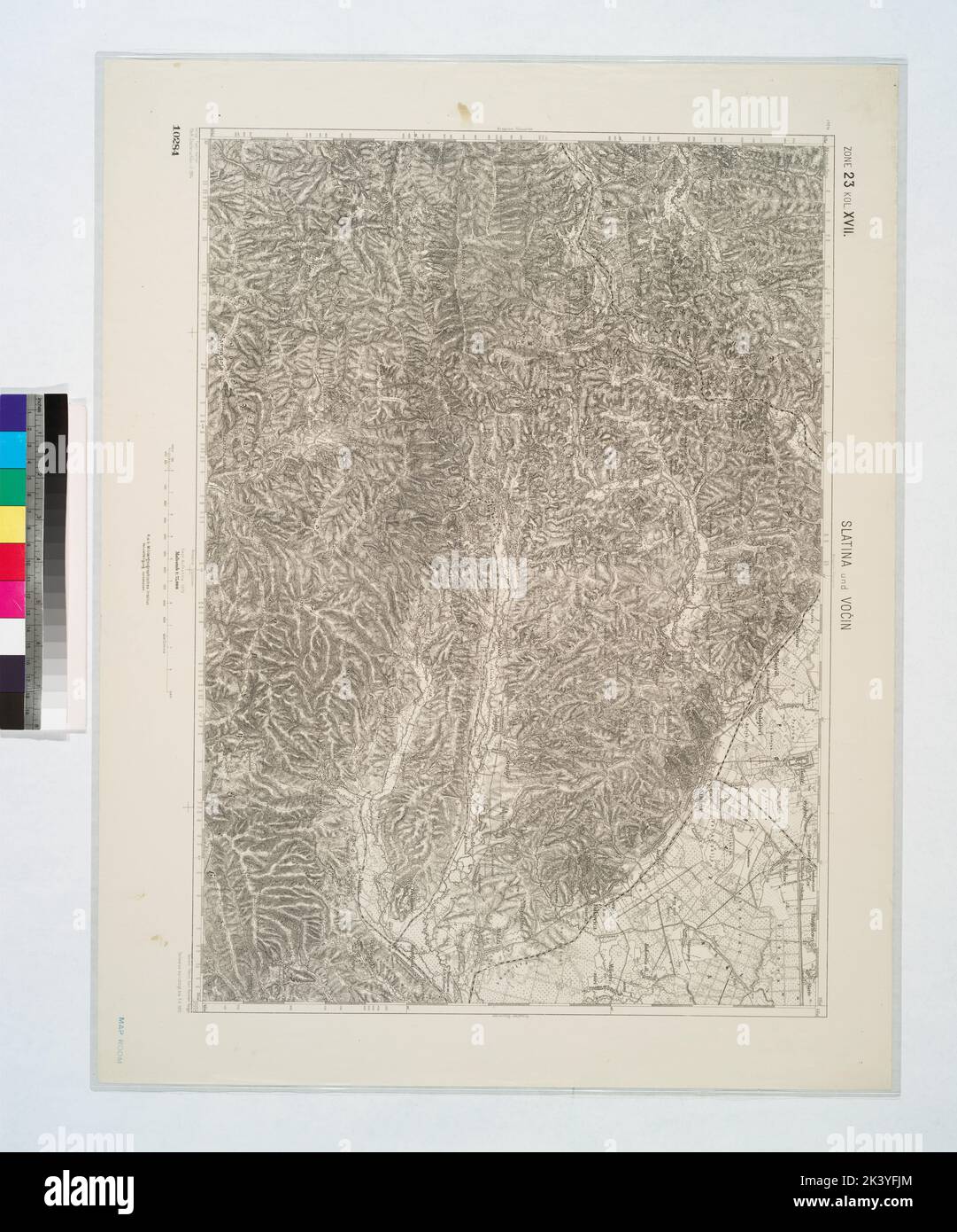 Slatina und Vocin. Cartographic. Maps, Topographic maps. 1910. Lionel ...