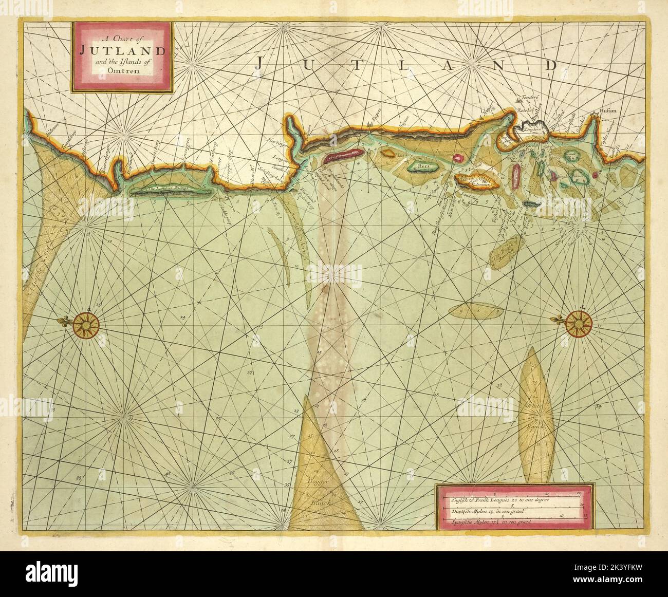 A chart of JUTLAND and the Islands of Omtren 1702 - 1707. Cartographic ...
