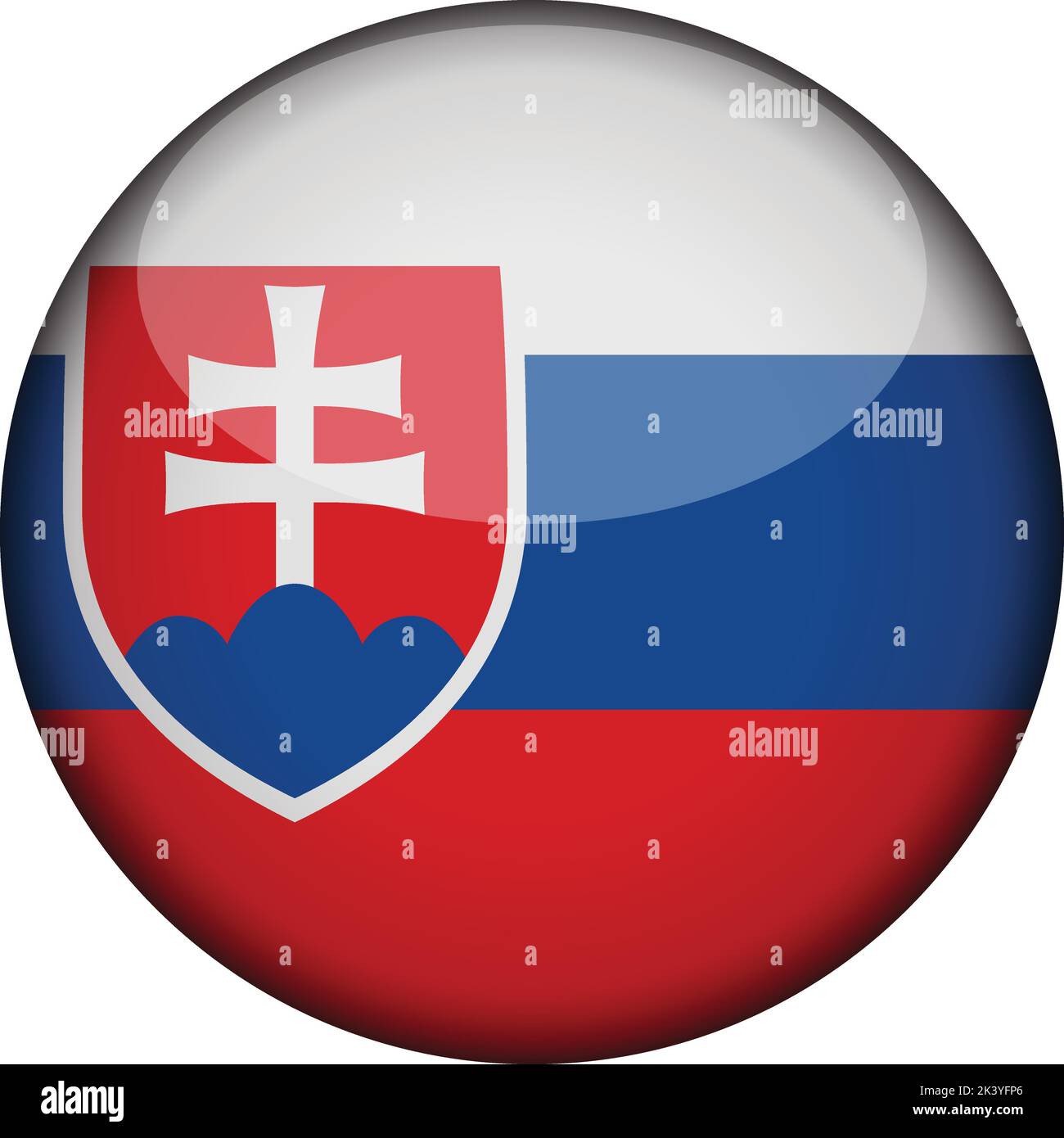 slovakia Flag in glossy round button of icon. slovakia emblem isolated ...