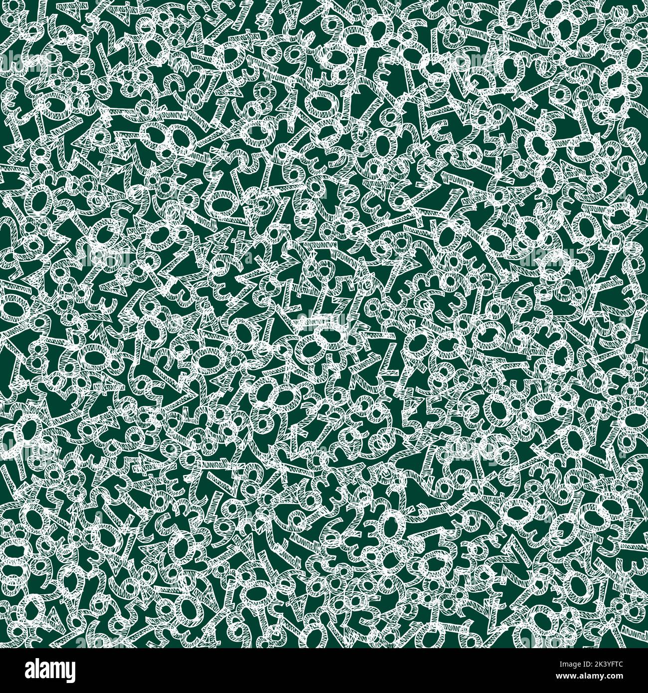 Falling sketch chalk numbers. Math study concept with flying digits ...