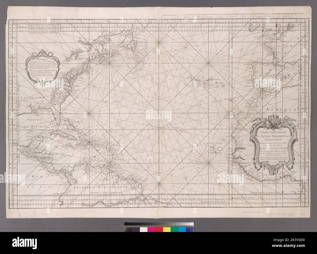 Carte reduite de l'Ocean occidental. Cartographic. Maps. 1757. Lionel ...
