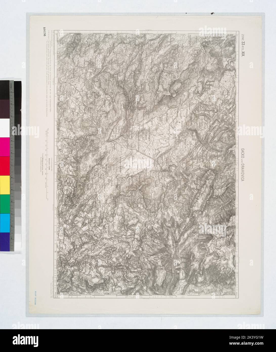 Gacko und Orahovica. Cartographic. Maps, Topographic maps. 1912. Lionel ...