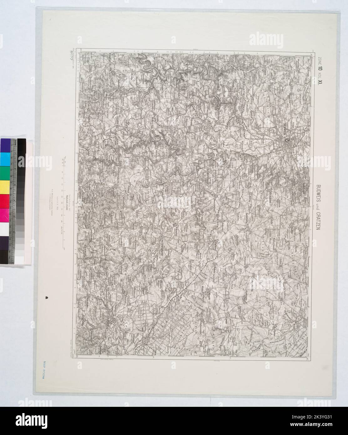 Budweis und Cratzen. Cartographic. Maps, Topographic maps. 1909. Lionel ...